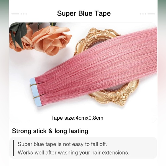 Hair | 18 Inch Tape In Hair Extensions Human Hair Hot Pink 18 Inch 1pcs ...